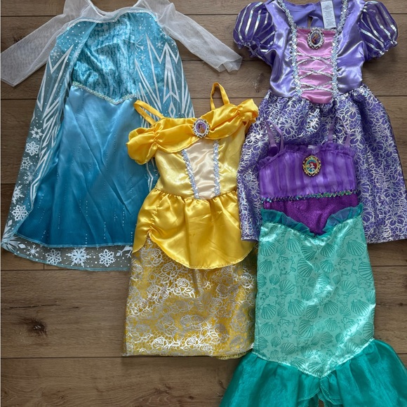 Disney | Costumes | Disney Princess Dress Set Elsa Belle Rapunzel Ariel ...